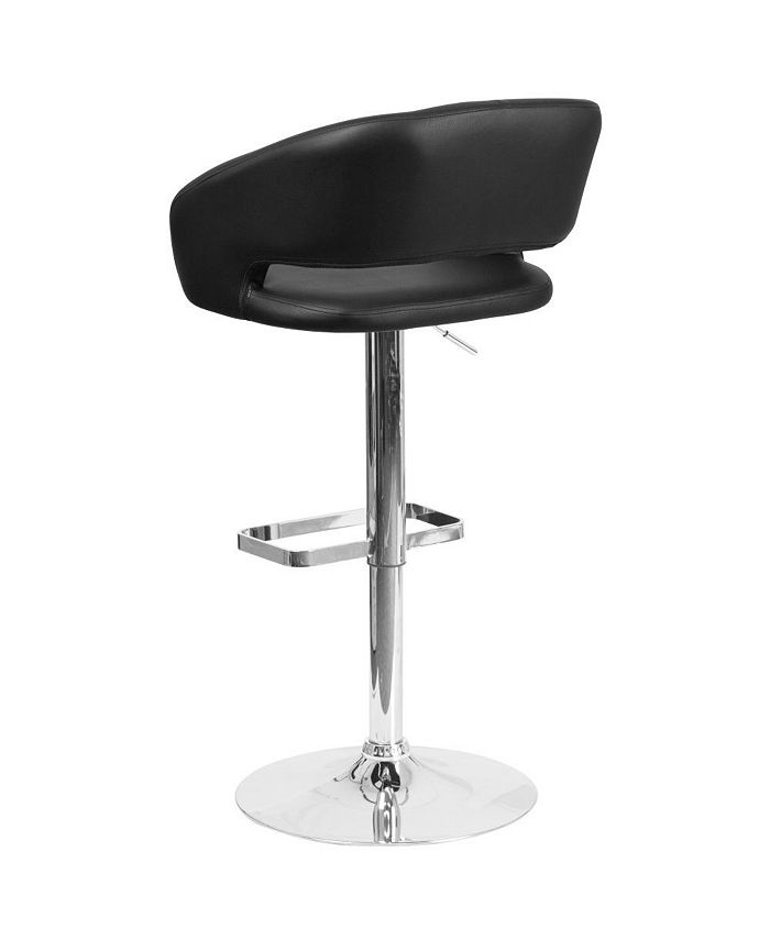 MERRICK LANE Rothko Modern Bar Stool Rounded Mid-Back Stool With Height ...