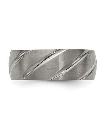 Chisel Titanium Satin Swirl Design Wedding Band Ring - Macy's