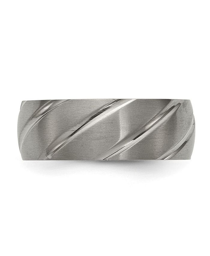 Chisel Titanium Satin Swirl Design Wedding Band Ring - Macy's