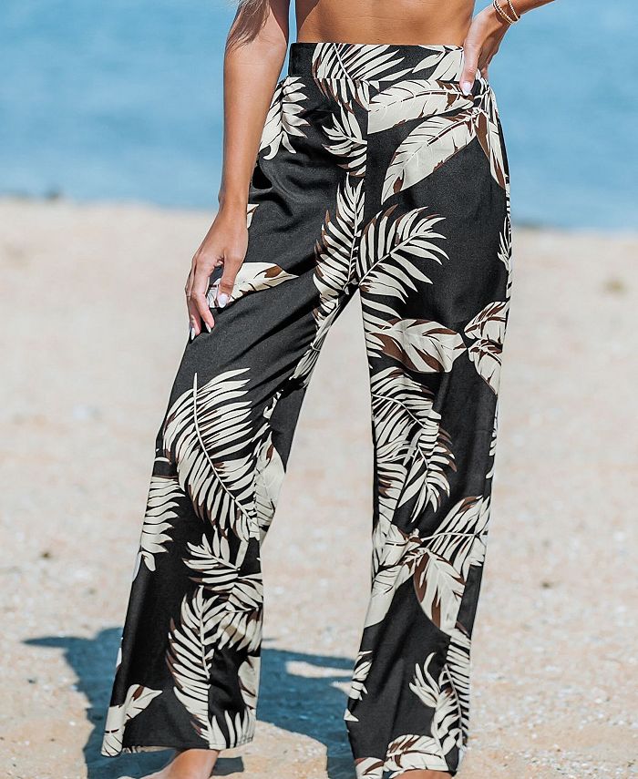 CUPSHE Women's Midnight Tropics Straight Leg Cover-Up Pants - Macy's