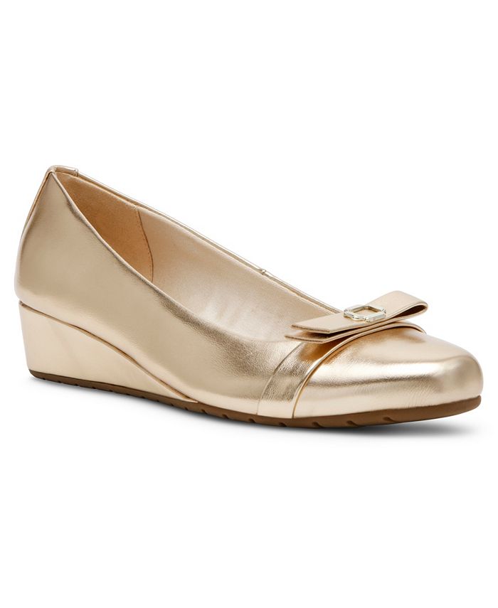 Anne Klein Women's Mesa Bow Detail Wedge Ballet Flats - Macy's