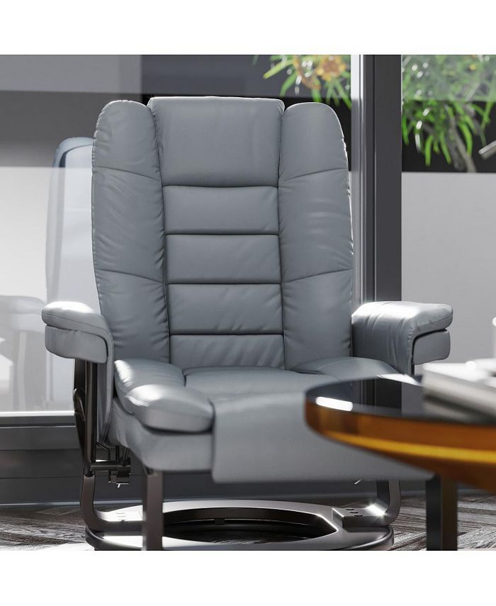 EMMA+OLIVER Multi-Position Stitched Recliner & Ottoman With Swivel Base - Macy's