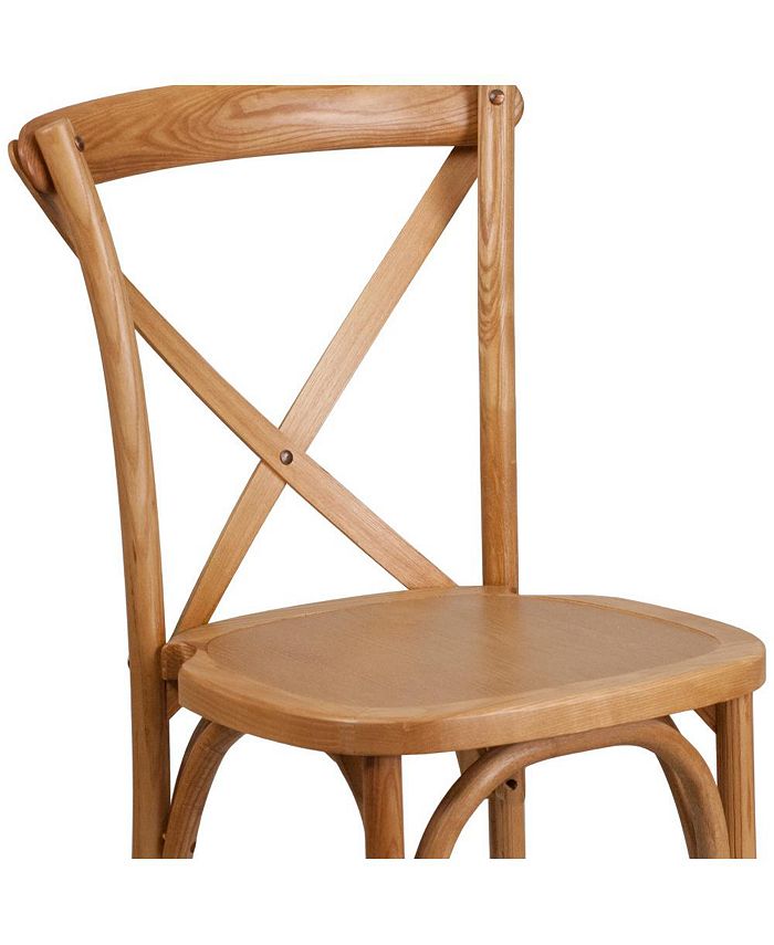 MERRICK LANE Davisburg Stackable Wooden Cross Back Bistro Dining Chair ...