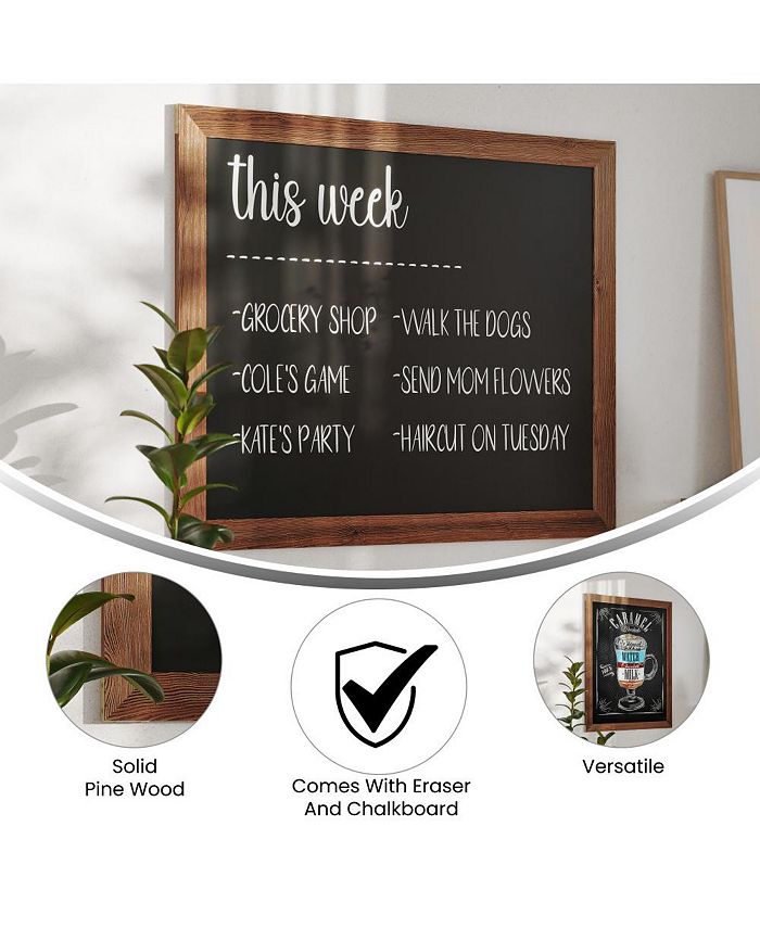 MERRICK LANE Magda Wall Mount Magnetic Chalkboard Sign With Eraser ...