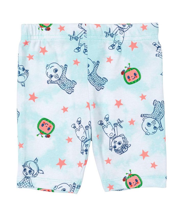 CoComelon Toddler Girls JJ Yoyo Tomtom Peplum T-Shirt and Bike Shorts ...