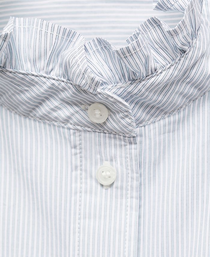 MANGO Women's Ruffle Neck Shirt - Macy's