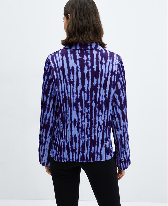 MANGO Women's Printed Shirred Shirt - Macy's
