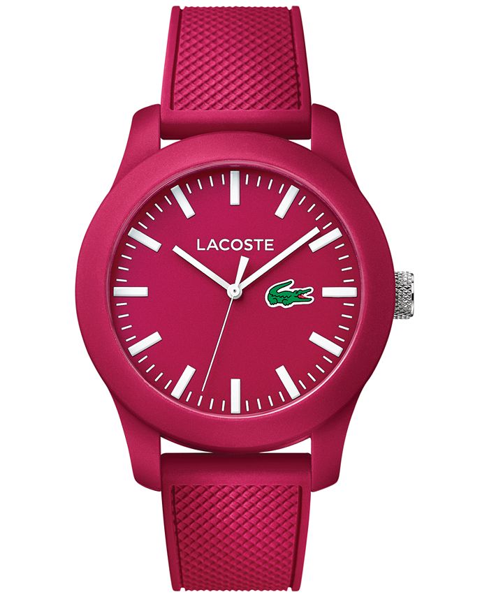 Lacoste Men's Lacoste.12.12 Pink Silicone Strap Watch 43mm 2010793 - Macy's