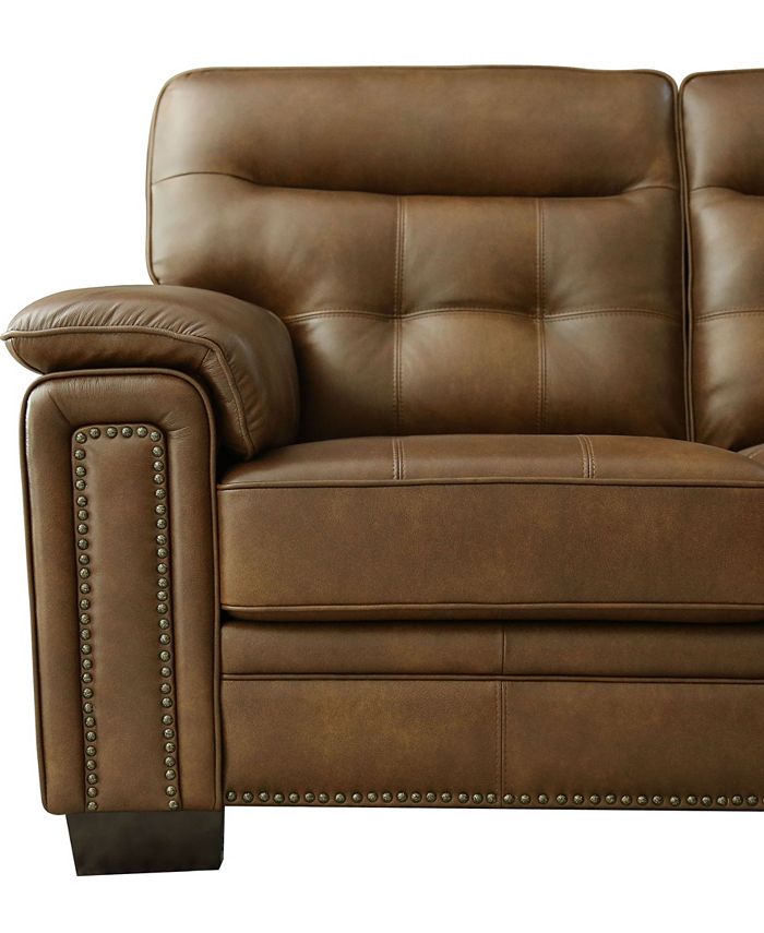 Abbyson Living Harrison 87" Leather Traditional Sofa - Macy's