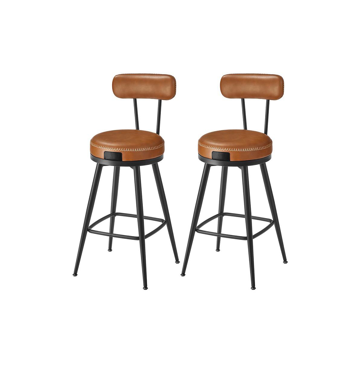 Click here for Set of 2 Swivel Bar Stools with Cushioned Backs an... prices