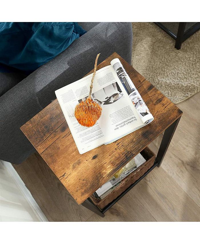 Slickblue Side Table, End Table, Telephone Table With Mesh Shelf, High ...