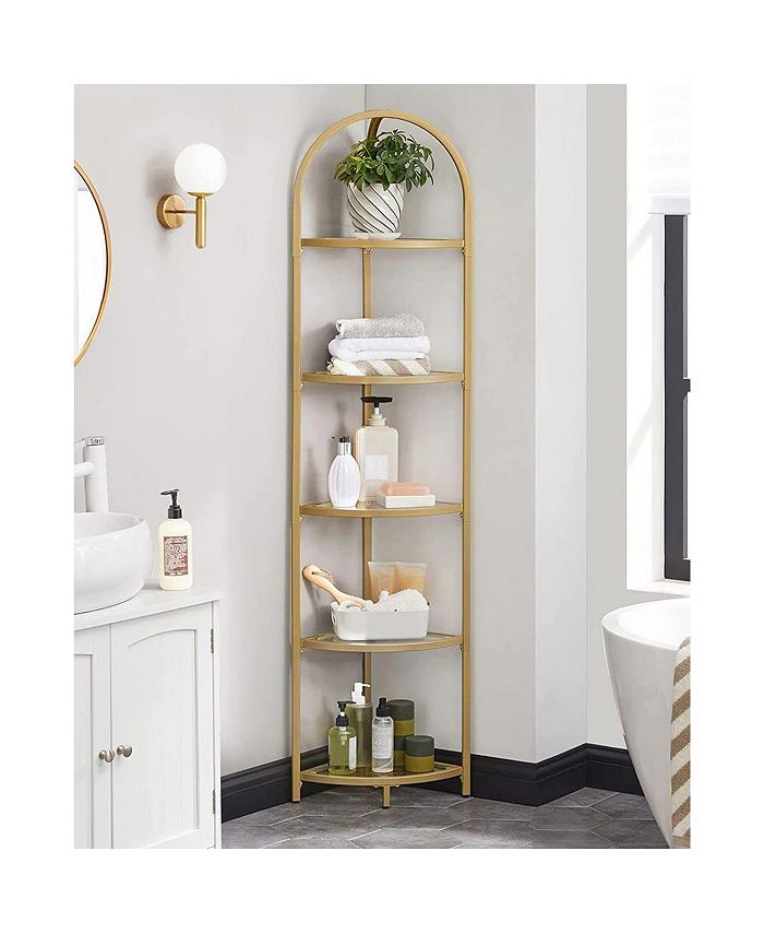 Slickblue Corner Shelf, 5 Tier Corner Bookshelf,tempered Glass Shelves ...