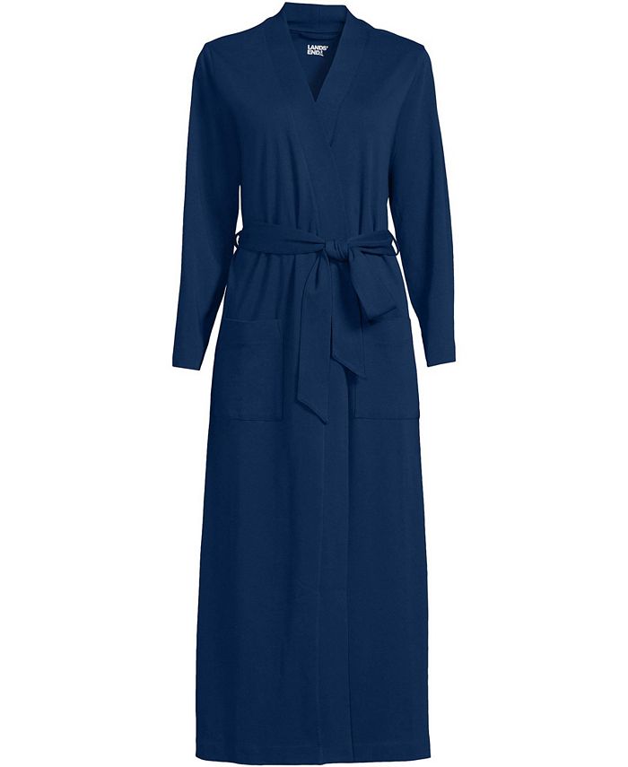 Lands' End Plus Size Cotton Long Sleeve Midcalf Robe - Macy's
