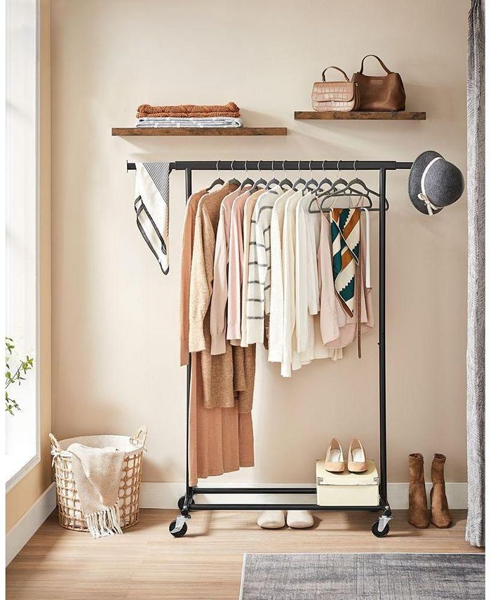 Slickblue Versatile Clothes Rack With Wheels, Extendable Hanging Rail ...
