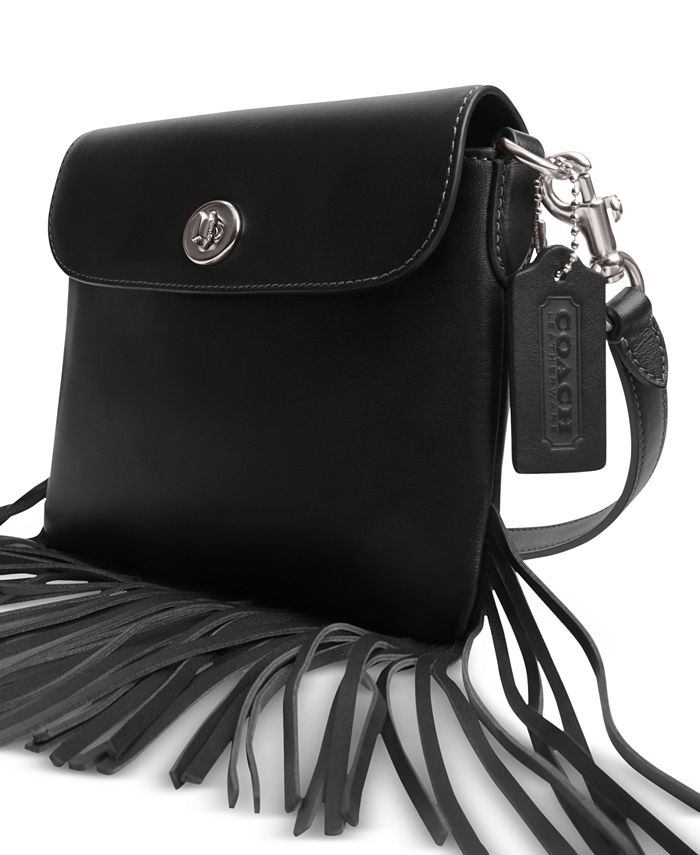 COACH Leather 1964 Fringe Crossbody - Macy's
