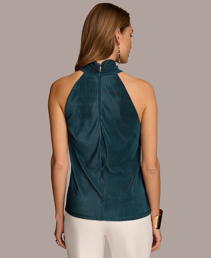 Donna Karan New York Donna Karan Women's Micro-Pleat Halter Top - Macy's
