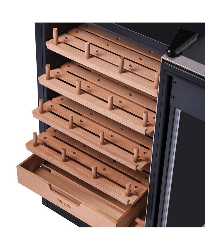 Newair x Boveda 500 Count Electric Humidor, Spanish Cedar Shelves with ...