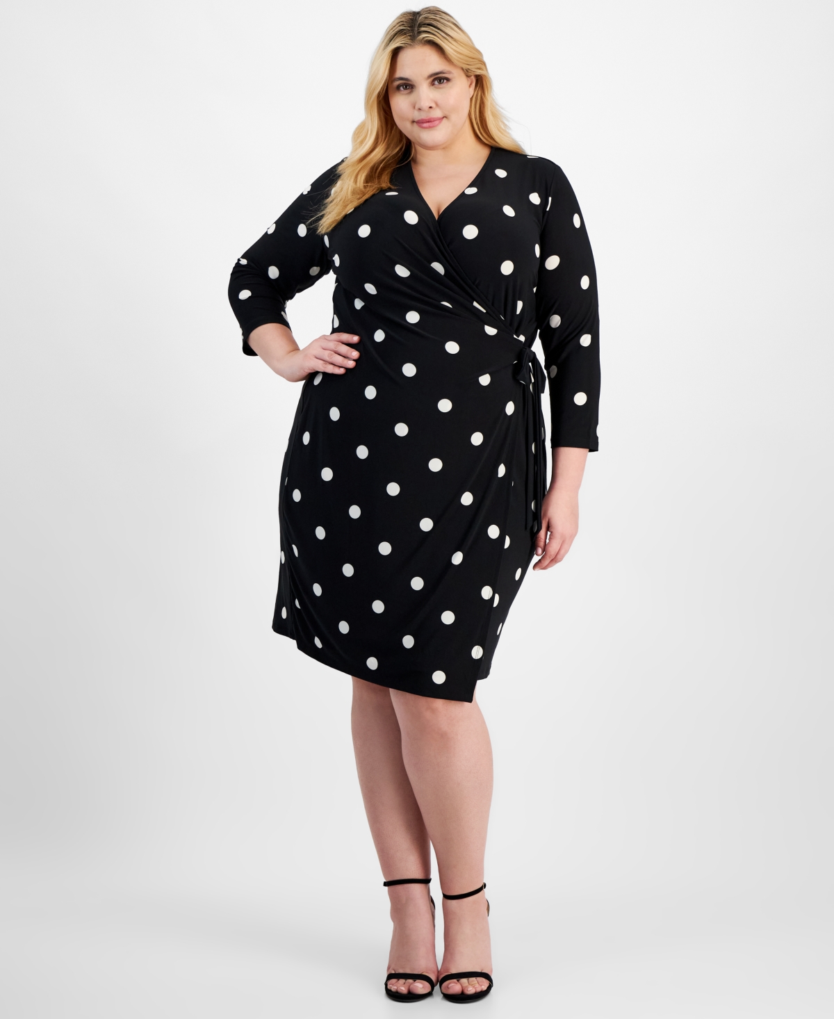 Click here for Anne Klein Plus Size Classic Wrap Dress - Anne Bla... prices