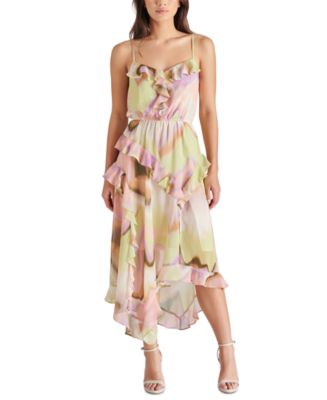 Steve Madden Women's Delphine Ruffled Asymmetric Dress - Macy's