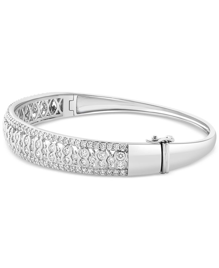 EFFY Collection EFFY® Diamond Openwork Bangle Bracelet (3-1/20 ct. t.w.) in 14k White Gold - Macy's