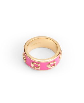 COACH Enamel Signature C Enamel Band Ring - Macy's