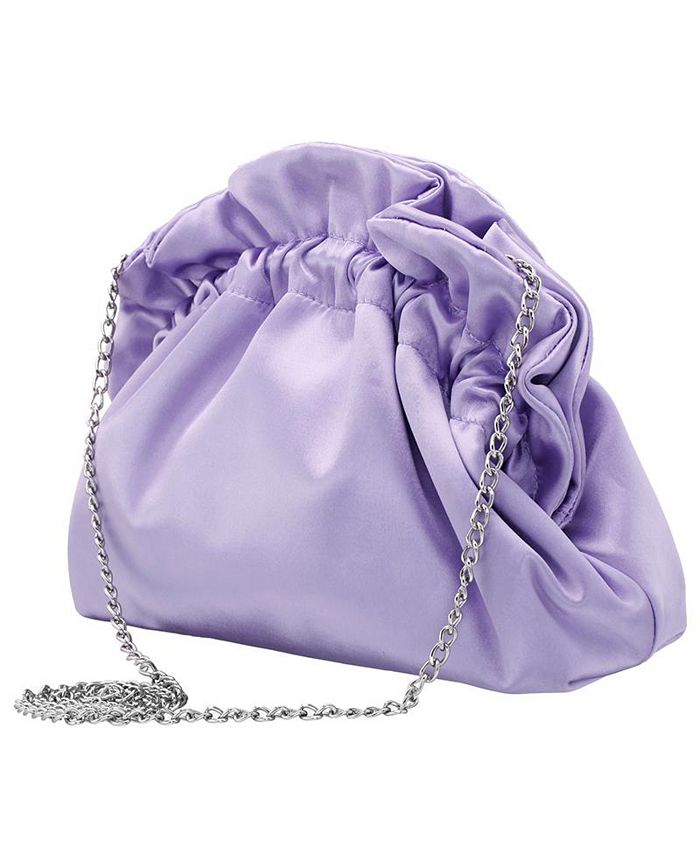 Nina Satin Gathered Crossbody Pouch Bag - Macy's
