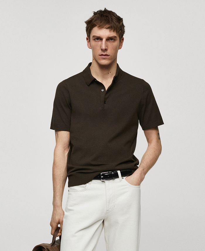 MANGO Men's Fine-Knit Polo Shirt - Macy's