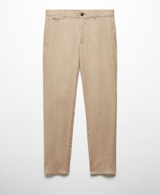 MANGO Men's Slim-Fit 100% Linen Pants - Macy's