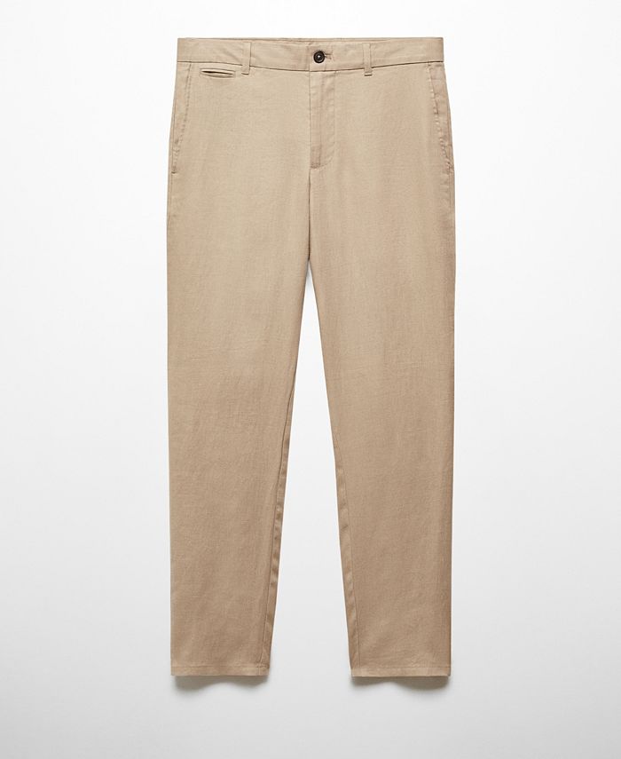 MANGO Men's Slim-Fit 100% Linen Pants - Macy's