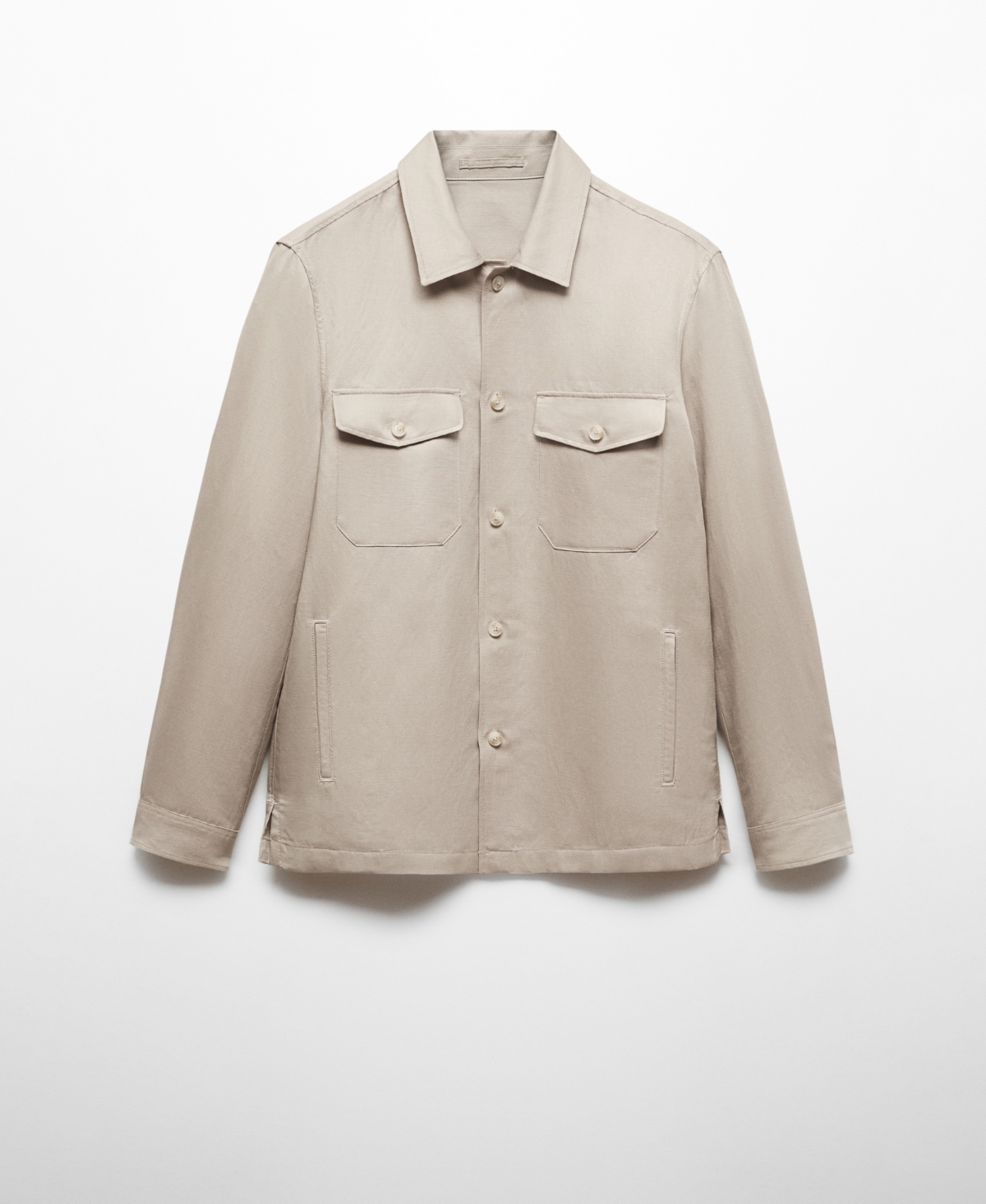 Click here for Mango Mens Linen Pockets Detail Overshirt - Medium... prices