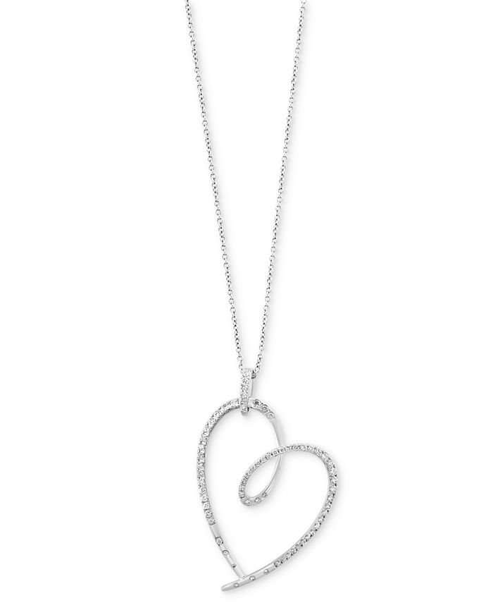 EFFY Collection EFFY® Diamond Open Heart 18" Pendant Necklace (3/4 ct ...
