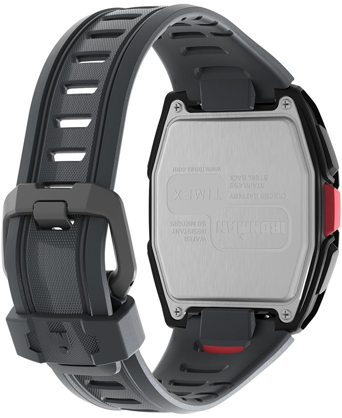 Timex Unisex Ironman T300 Digital Black Silicone Strap 42mm Watch - Macy's