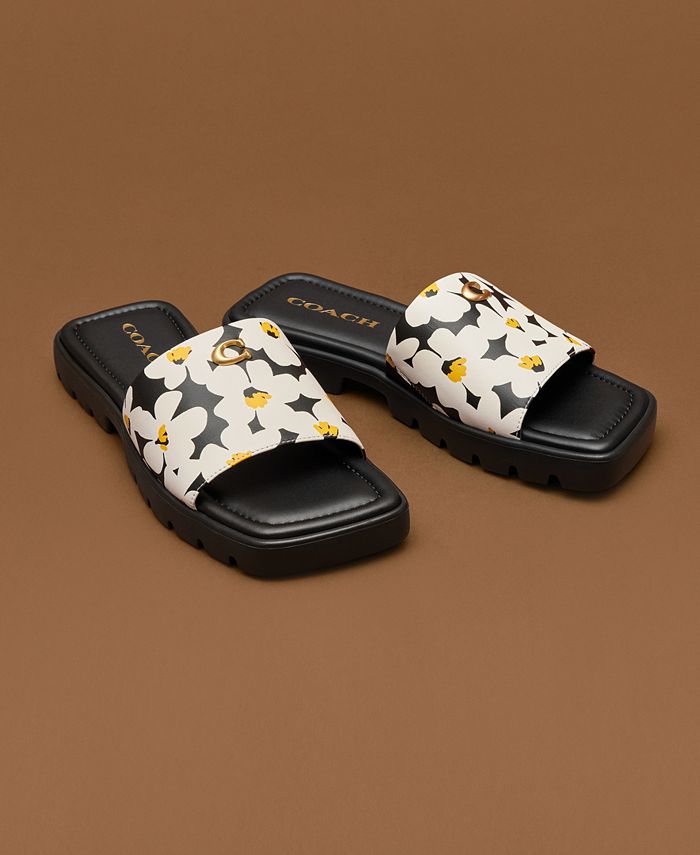 COACH Women's Florence "C" Mother's Day Lug-Sole Slip-On Slide Flat ...