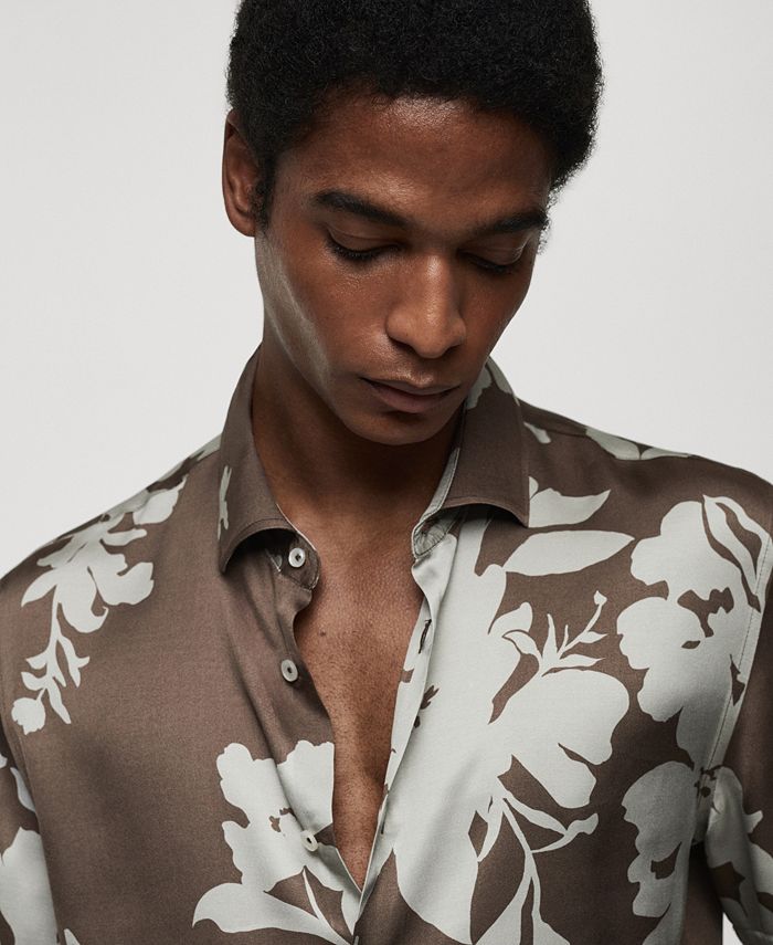 MANGO Men's Flowy Floral Print Shirt - Macy's
