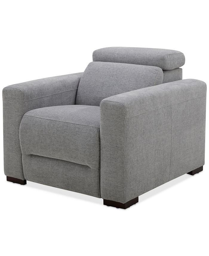 Furniture Nevio Fabric Power Headrest Power Recliner Chair - Macy's