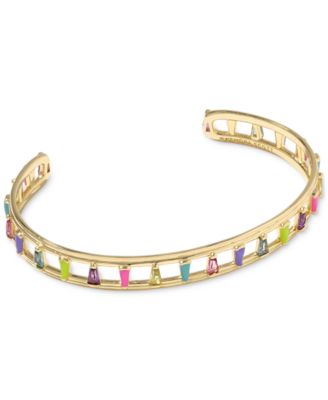 Kendra Scott 14k Gold Plated Multicolor Cubic Zirconia Nano Gem Cuff Bracelet Macy s