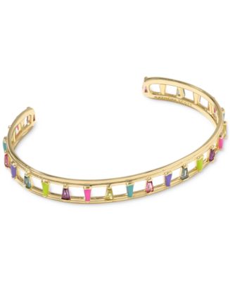 Kendra Scott 14k Gold-Plated Multicolor Cubic Zirconia & Nano Gem Cuff Bracelet - Macy's