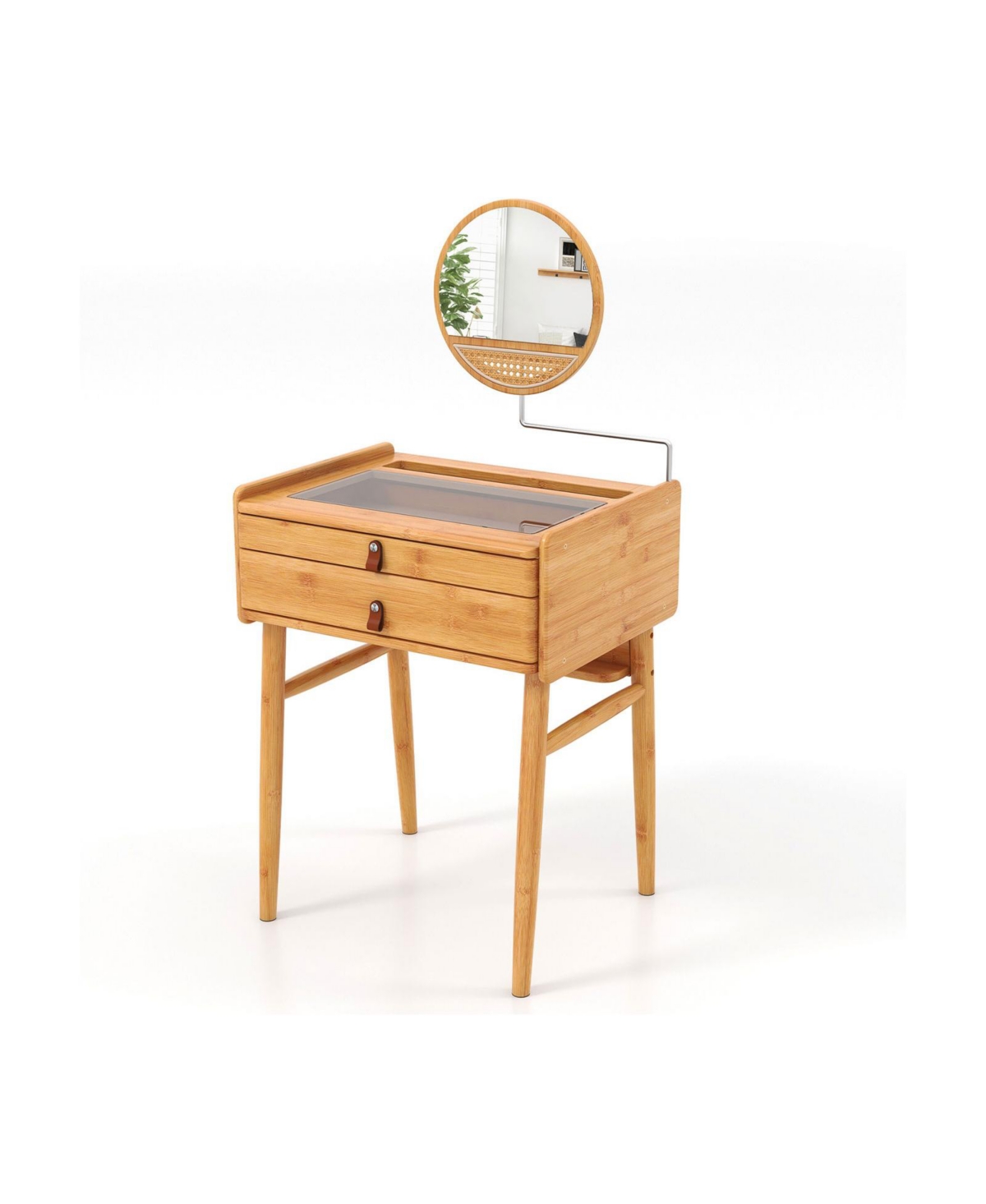 Click here for Sugift Bamboo Makeup Vanity Table with Mirror with... prices