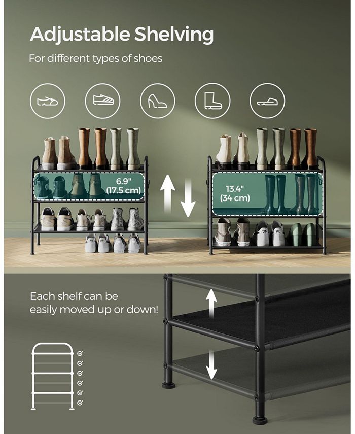 Slickblue Multi Tier Shoe Rack, Shoe Organizer, Fabric Shoe Storage ...