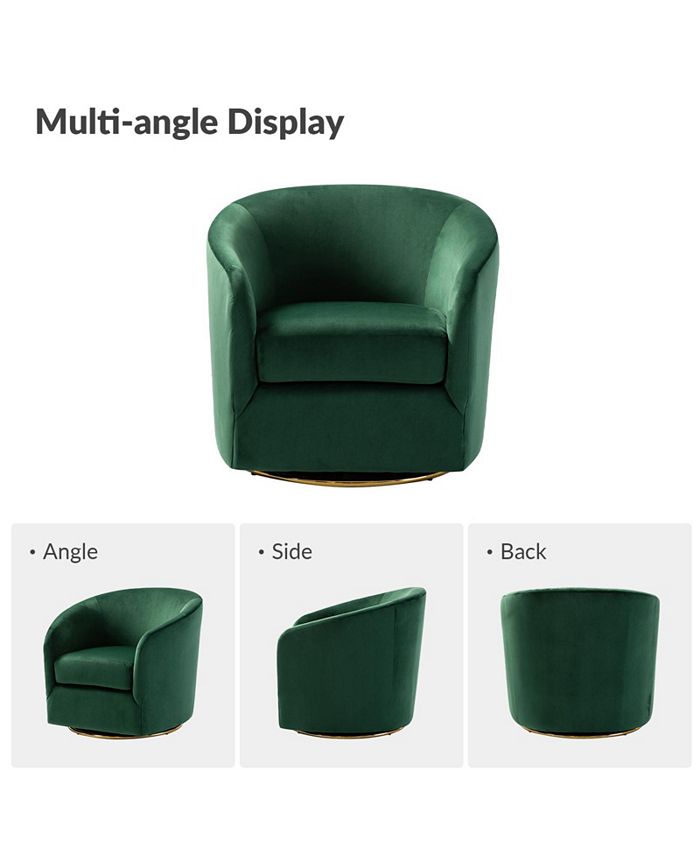 Hulala Home Swivel Accent Chair with Gold Metal Base for Living Room ...