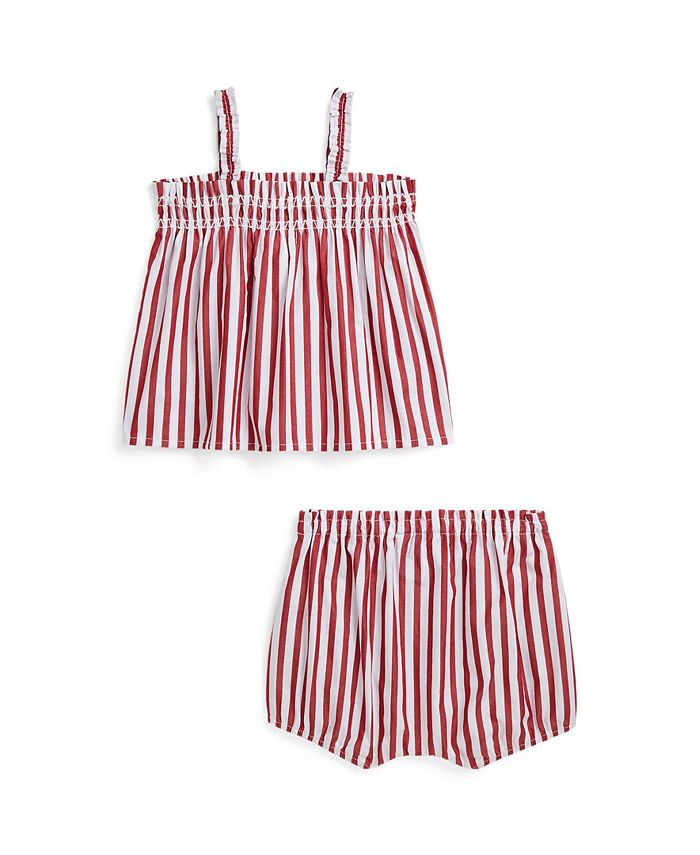 Polo Ralph Lauren Baby Girls Striped Cotton Poplin Top and Bloomer Set ...