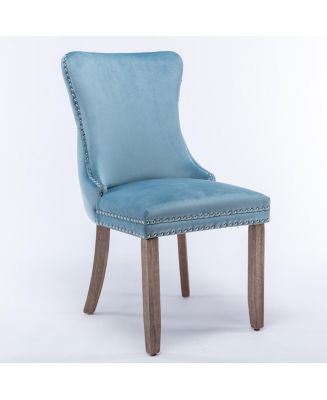 Simplie Fun Set of 2 Light Blue Wingback Dining Chairs - Macy's