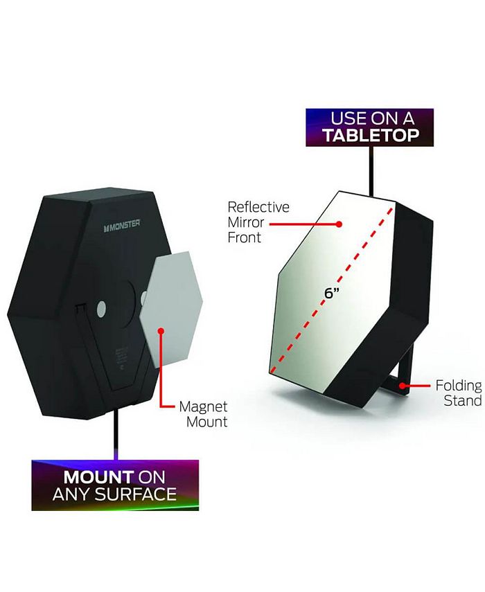 MONSTER CABLE Monster Illuminessence Sound Reactive Multi-Color Mirror ...