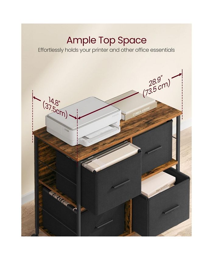Slickblue File Cabinet with 4 Drawers, Printer Stand, Cube Storage ...