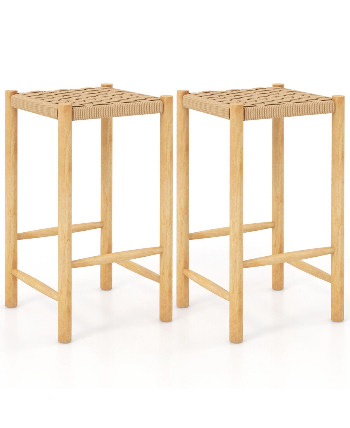 Click here for Sugift 26 Inch Dining Bar Stool Set of 2 - Natural prices