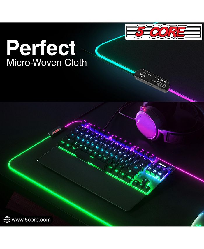 5 Core Mouse Pad RGB Computer Gaming Mouse Pads Desk Mat w/ Anti-Slip ...