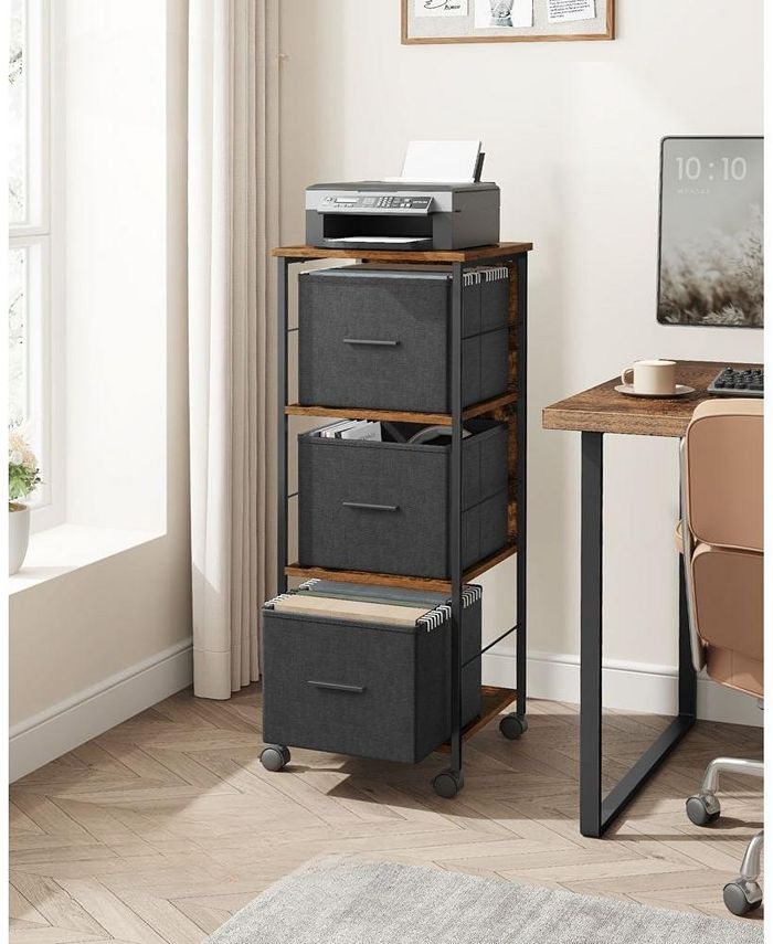 Slickblue File Cabinet with 3 Drawers, Cube Storage Shelf, File Storage ...