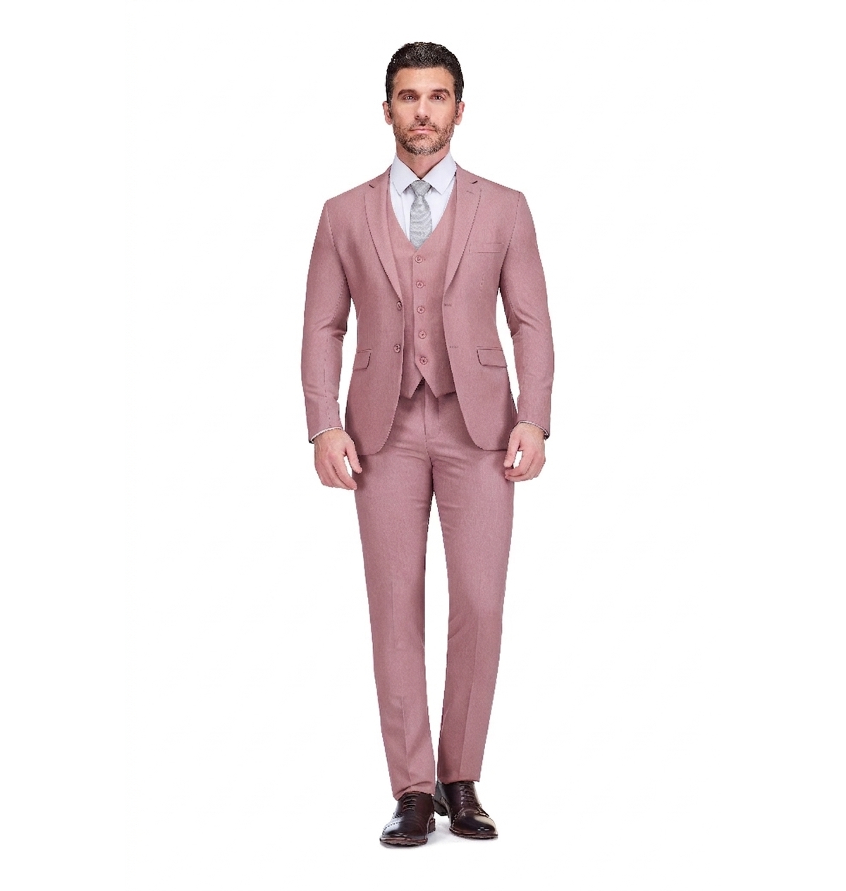 Click here for Gino Vitale Mens Skinny Fit 3-Piece Suit - Rose prices