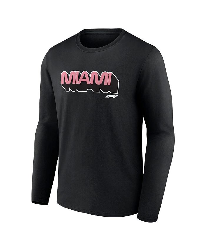 Fanatics Men's Black Formula 1 Miami Grand Prix Wordmark Long Sleeve T ...