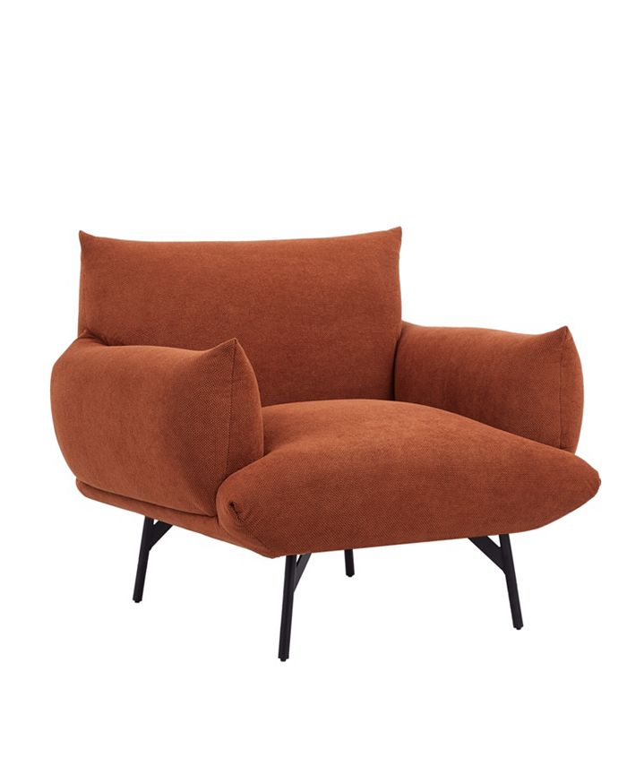 Simplie Fun Mid-Century Modern Accent Armchair in Curry Fabric - Macy's